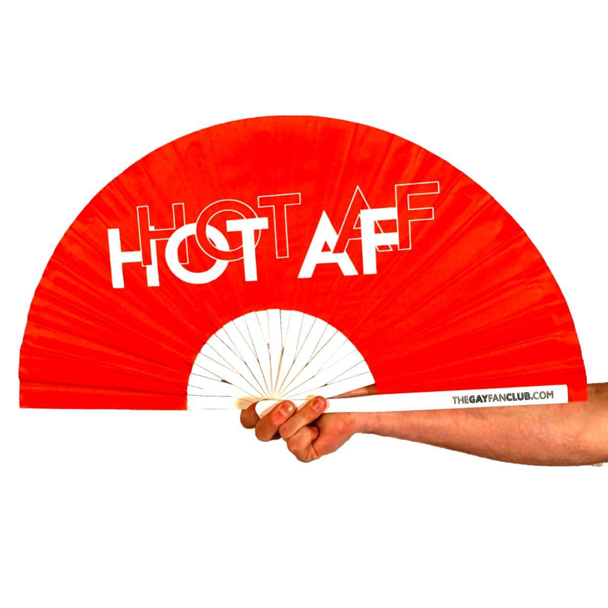 Hot AF Fan | Red Hand Fan for Raves | The Gay Fan Club