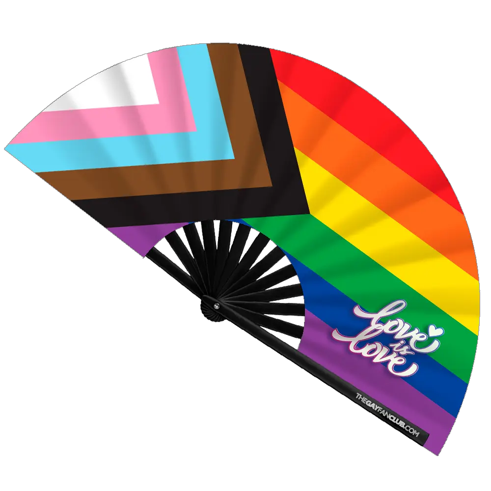 Pride Rainbow Flag Fan – LGBTQ+ Bamboo Hand Fan for Festivals & Parades ...