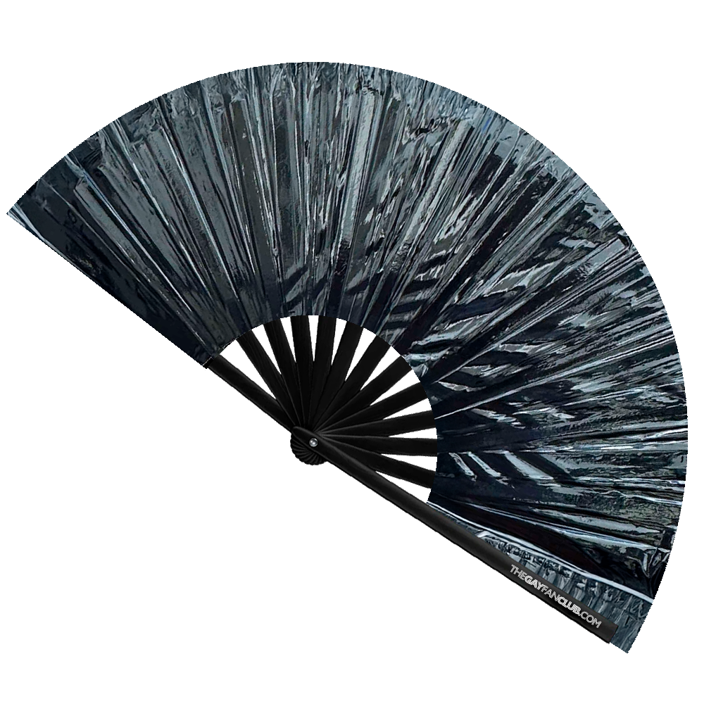 Onyx Fan | Black Metallic Hand Fan | The Gay Fan Club